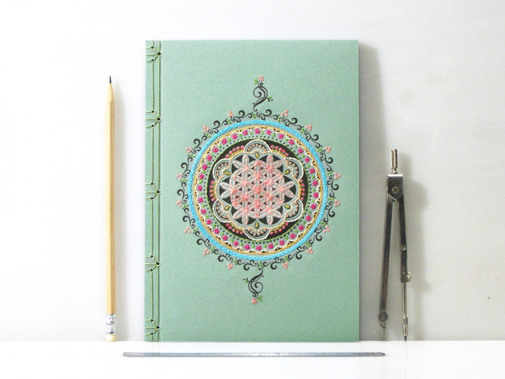 Flower of Life Mandala Journal by Fabulous Cat Papers | FabulousCatPapers