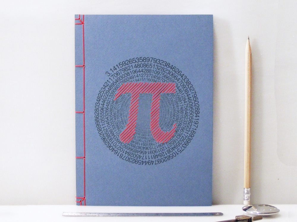Pi Number. "π". Embroidered Math Journal by Fabulous Cat Papers ...